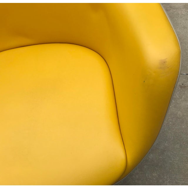 Vintage Mid Century Yellow Eames Style Shell Rolling Desk Chair | Chairish