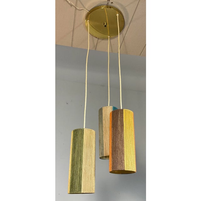 Vintage 50s 60s Mid-Century Triple, Multiple Color Yarn String Shades ...