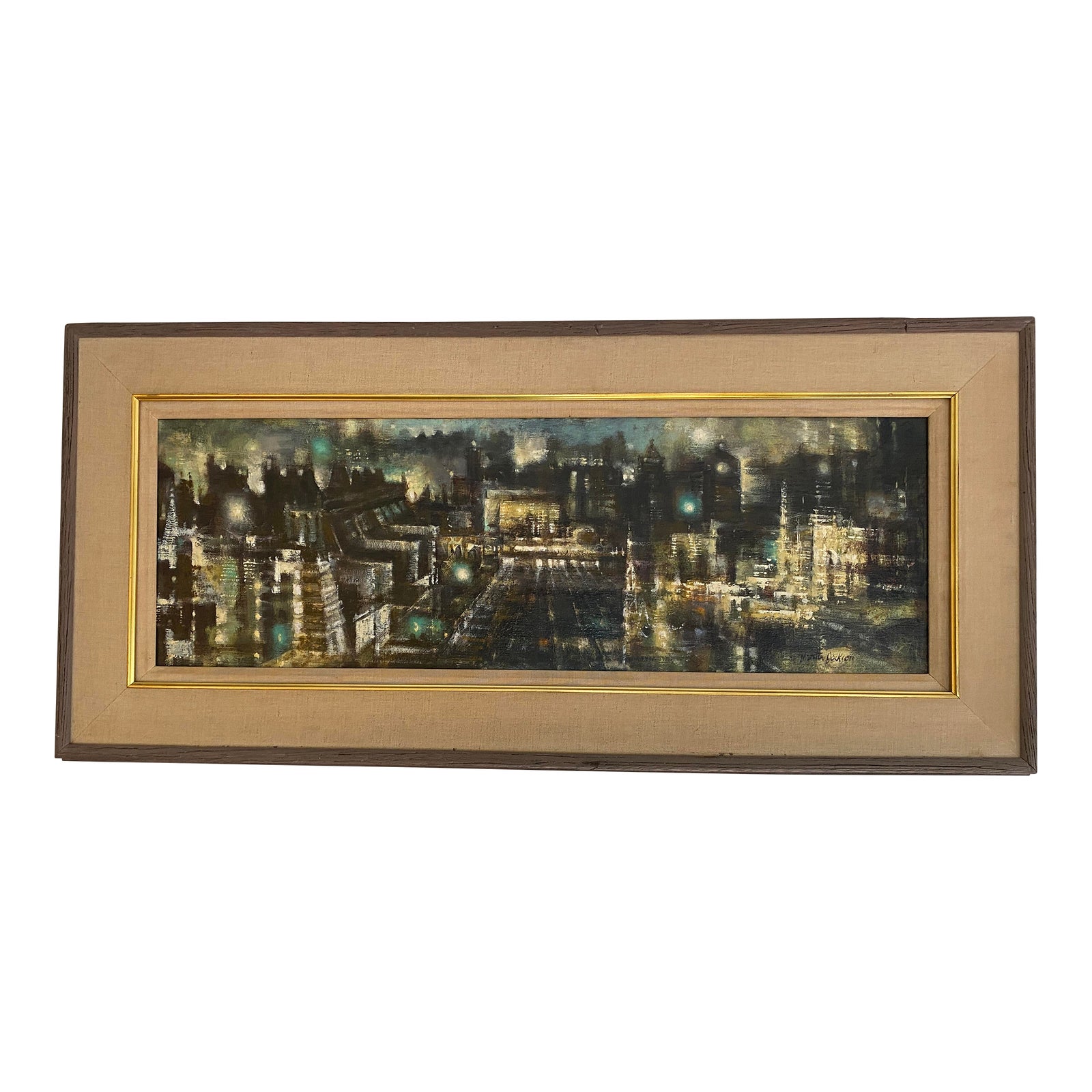 Mid 20th Century "Mid-City" Philadelphia Cityscape Oil Painting by ...