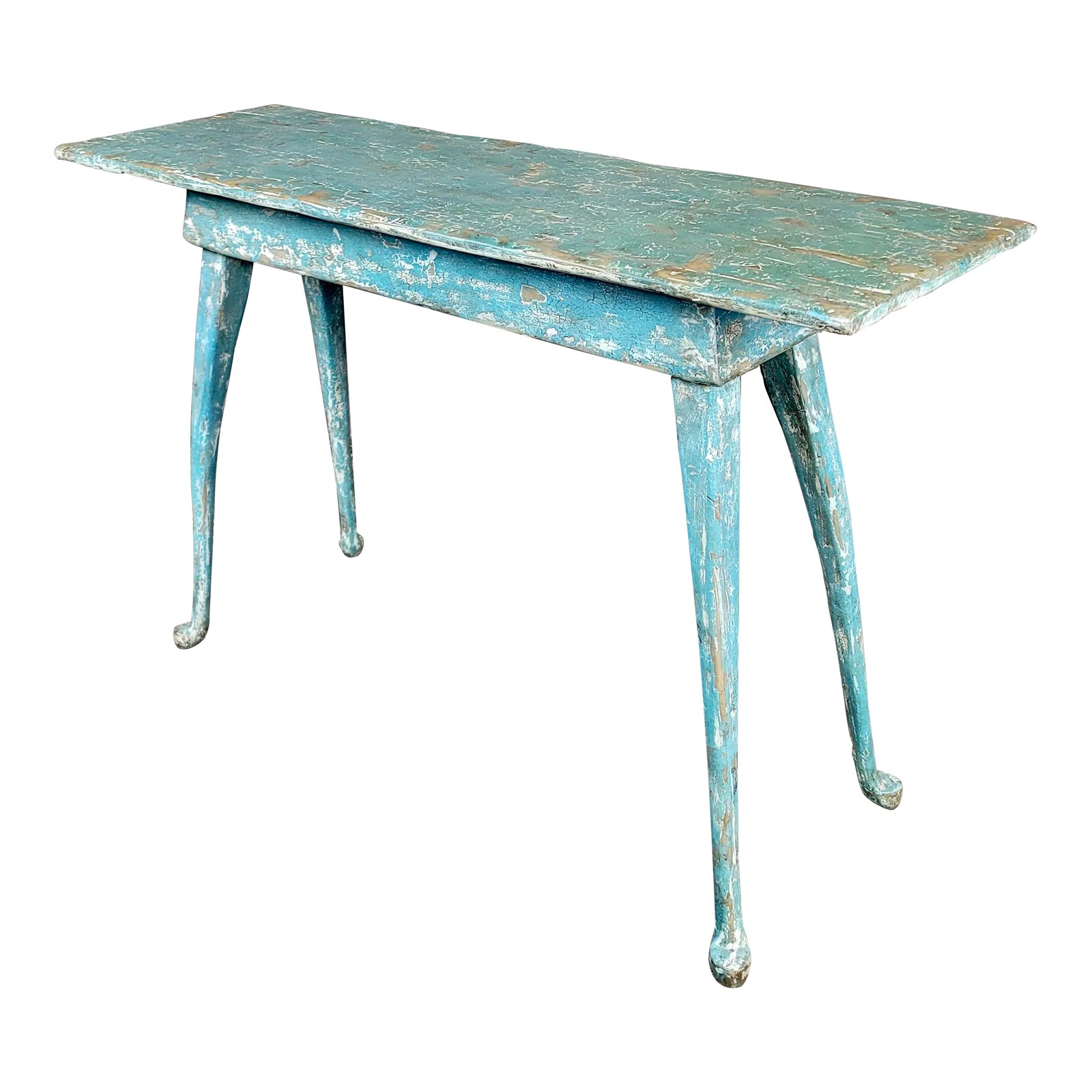 Richard Mulligan - Country Farmhouse Pine Console Table Distressed Teal ...