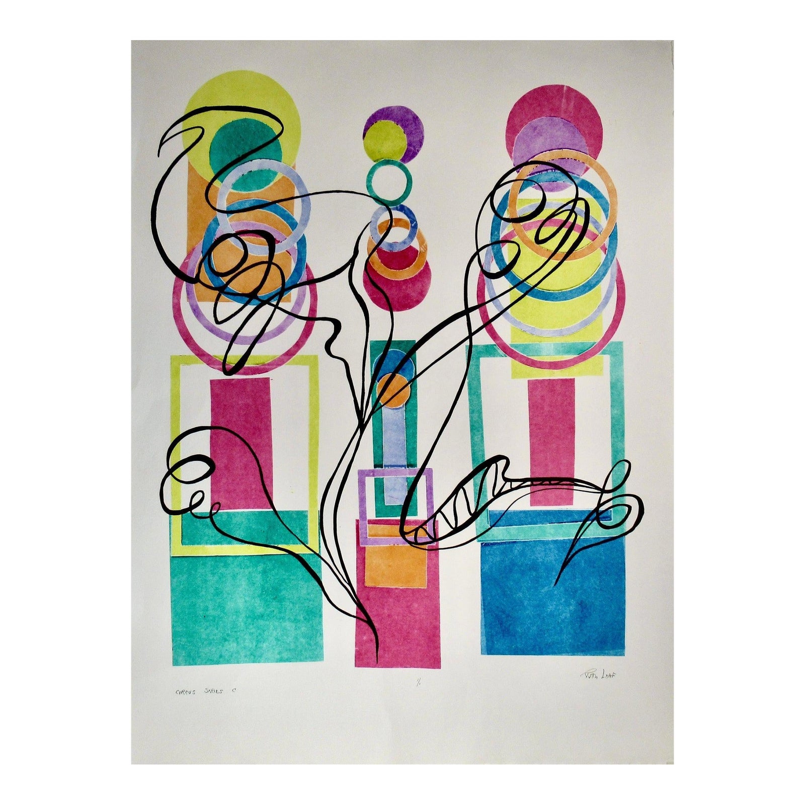 Ruth Leaf Circus Series C C. 1990 Original Print | Chairish