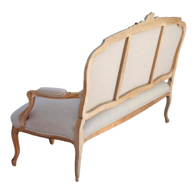 Late 19th Century French Louis XV Style Bleached Walnut Belgian Linen ...
