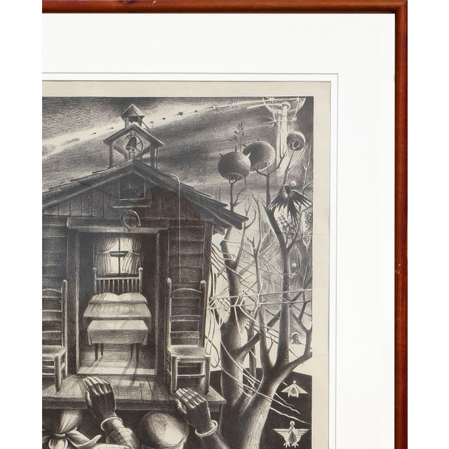 1984 "Upper Room" Black and White Abstract Figurative Lithograph ...