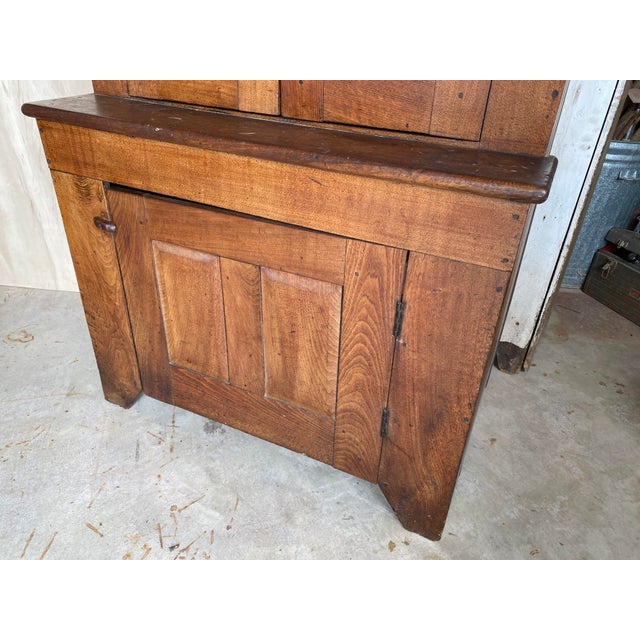 19th Century American Walnut Farmhouse Step Back Cupboard | Chairish