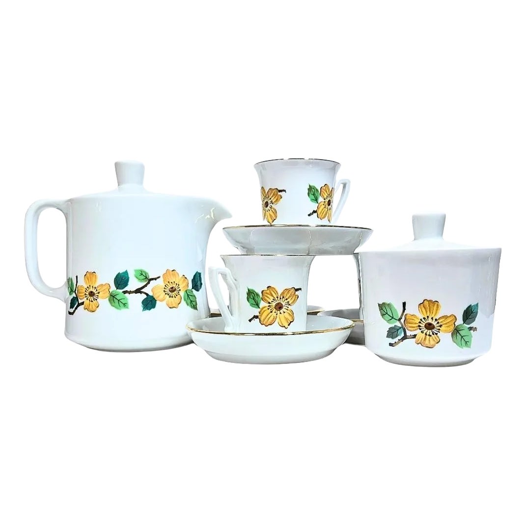 Dainty Dogwood Tea Set- Set of 10 | Chairish