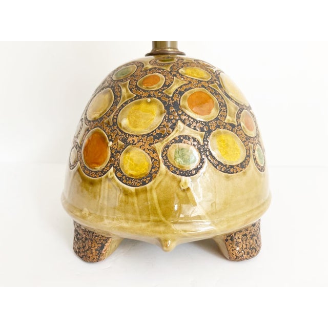 1960s Italian Ceramic Turtle Lamp & Shade | Chairish