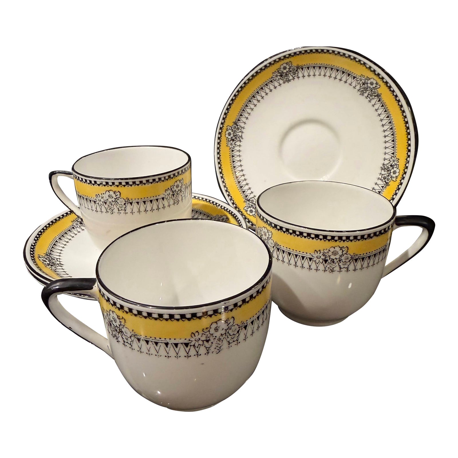 1910s Art Deco Royal Albert Crown China Tea Service - Set of 3 | Chairish
