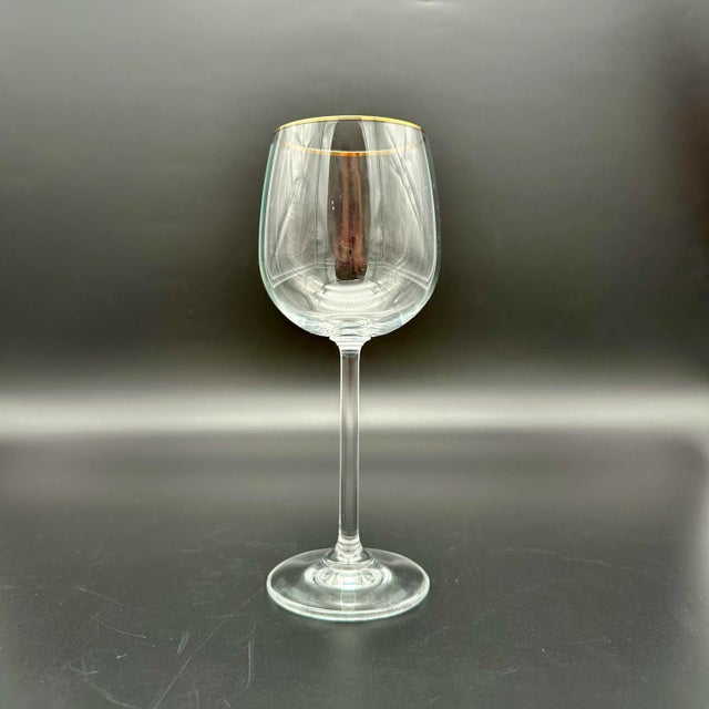 Vintage 24k Gold Rim Crystal Decanter With Goblets Set- 5 Pieces | Chairish