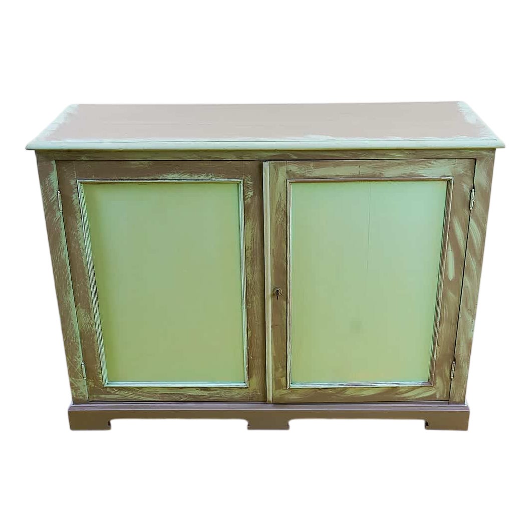 Modern Green Wooden Cabinet | Chairish