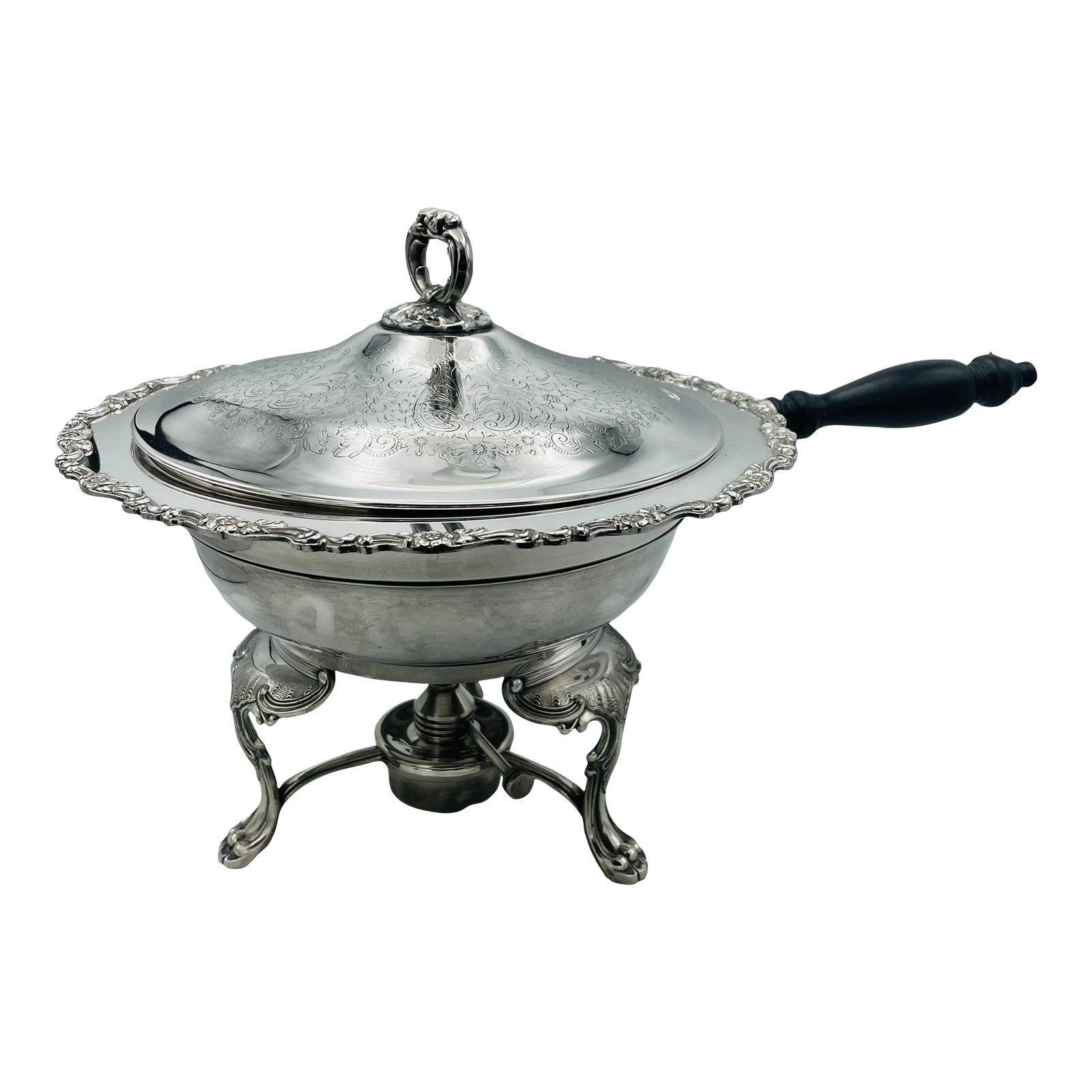 Vintage Silverplate Serving Dish With Warmer | Chairish