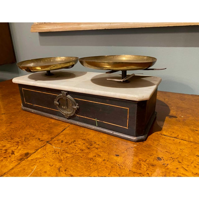 Late 19th Century Napoleon III Marble Balance Scale | Chairish