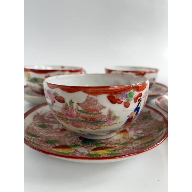 Antique Japanese Kutani Geisha Tea Set- 18 Pieces | Chairish