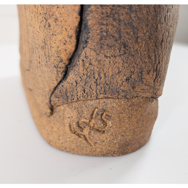 Mid-Century Modern Art Pottery Redware Clay Vase, Signed | Chairish