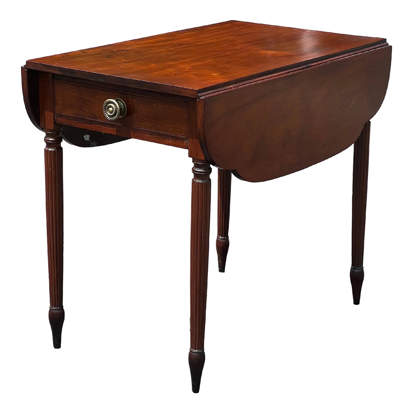 Antique American Federal Period Mahogany One Drawer Drop Leaf Table C ...