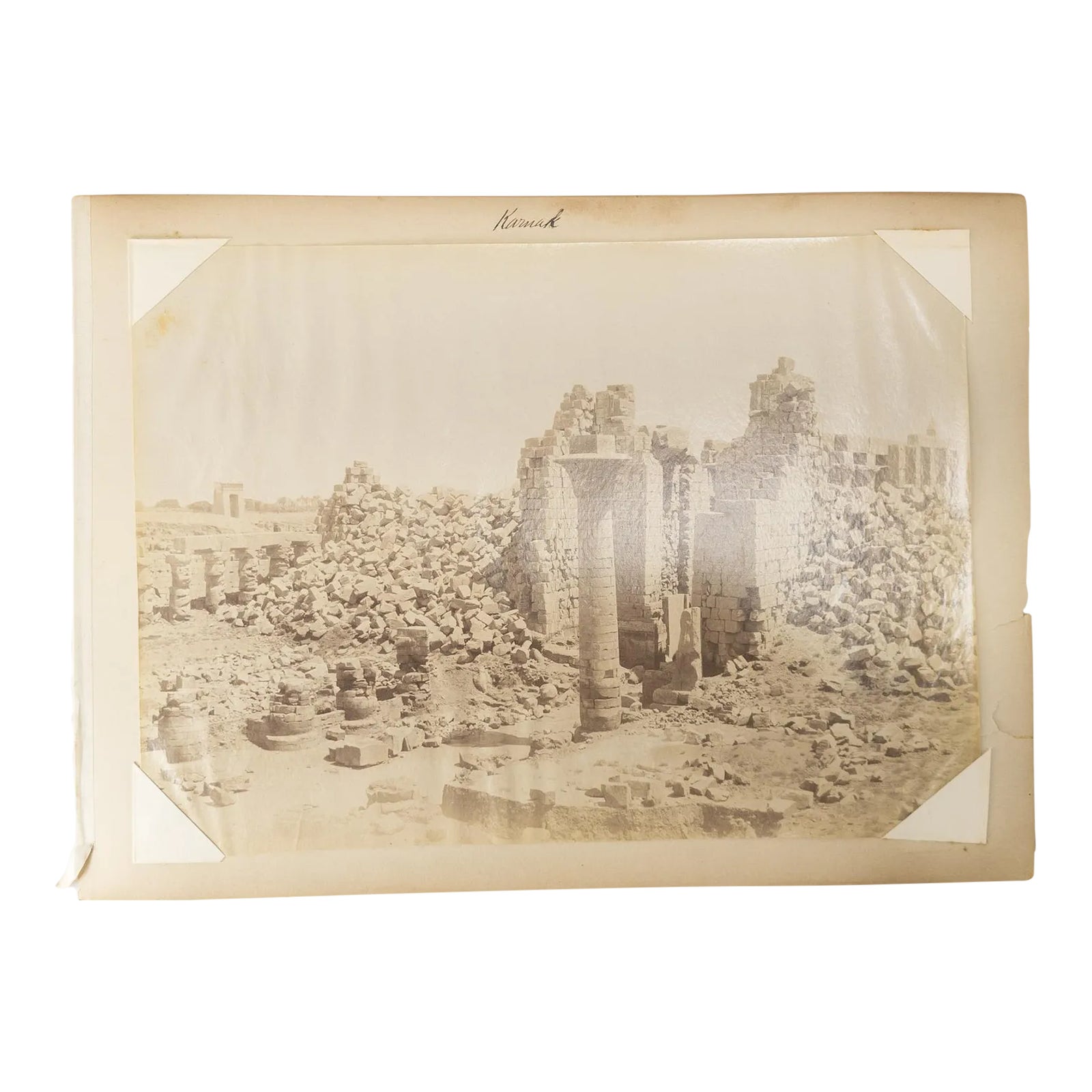 19th Century Egyptian Black and White Photo of Karnak Temple | Chairish
