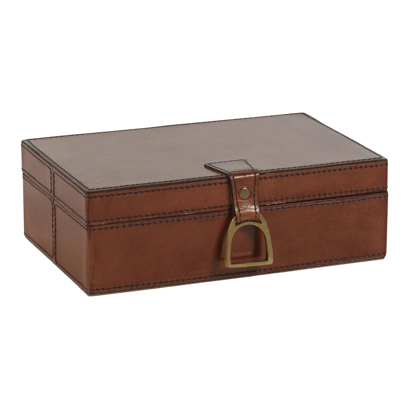 Chadwell Rectangular Leather Decorative Box | Chairish