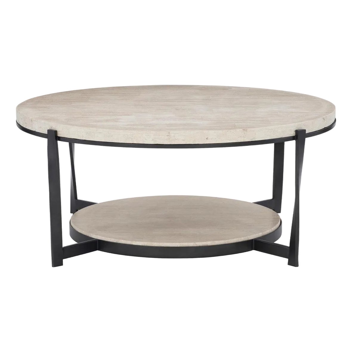 Contemporary Bernhardt Berkshire Laminated Stone & Steel Cocktail ...