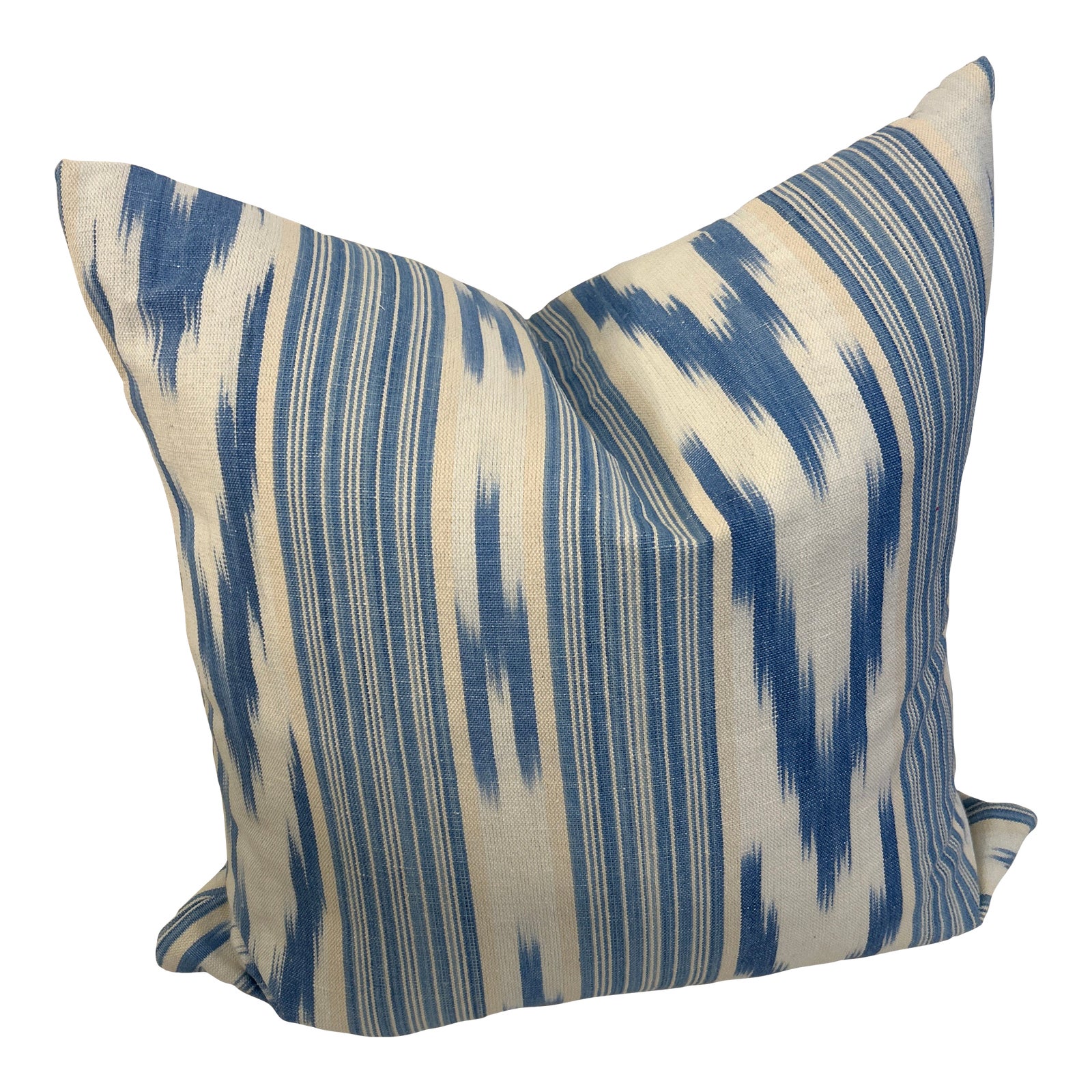 Hand Dyed Ikat Design Pillow With New Feather Down Insert | Chairish