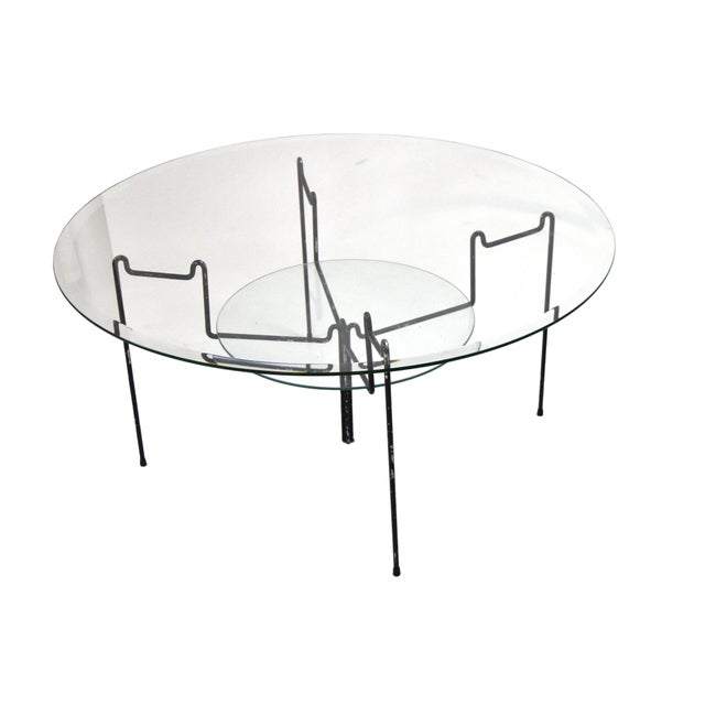 Mid 20th Century Vintage Modern Industrial Four Leg Metal Coffee Table ...