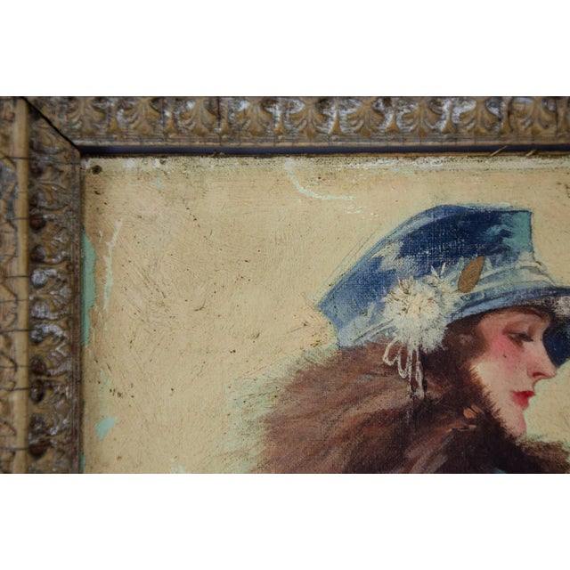 Original Oil on Masonite Art Deco Womens Fashion Painting | Chairish