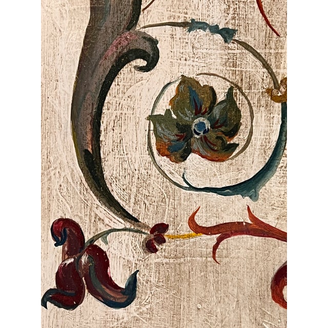 Italian Grotesque Style Oil on Wood Wall Hanging Panel Painting With ...