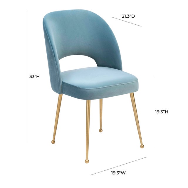 Swell Sea Blue Velvet Chair | Chairish