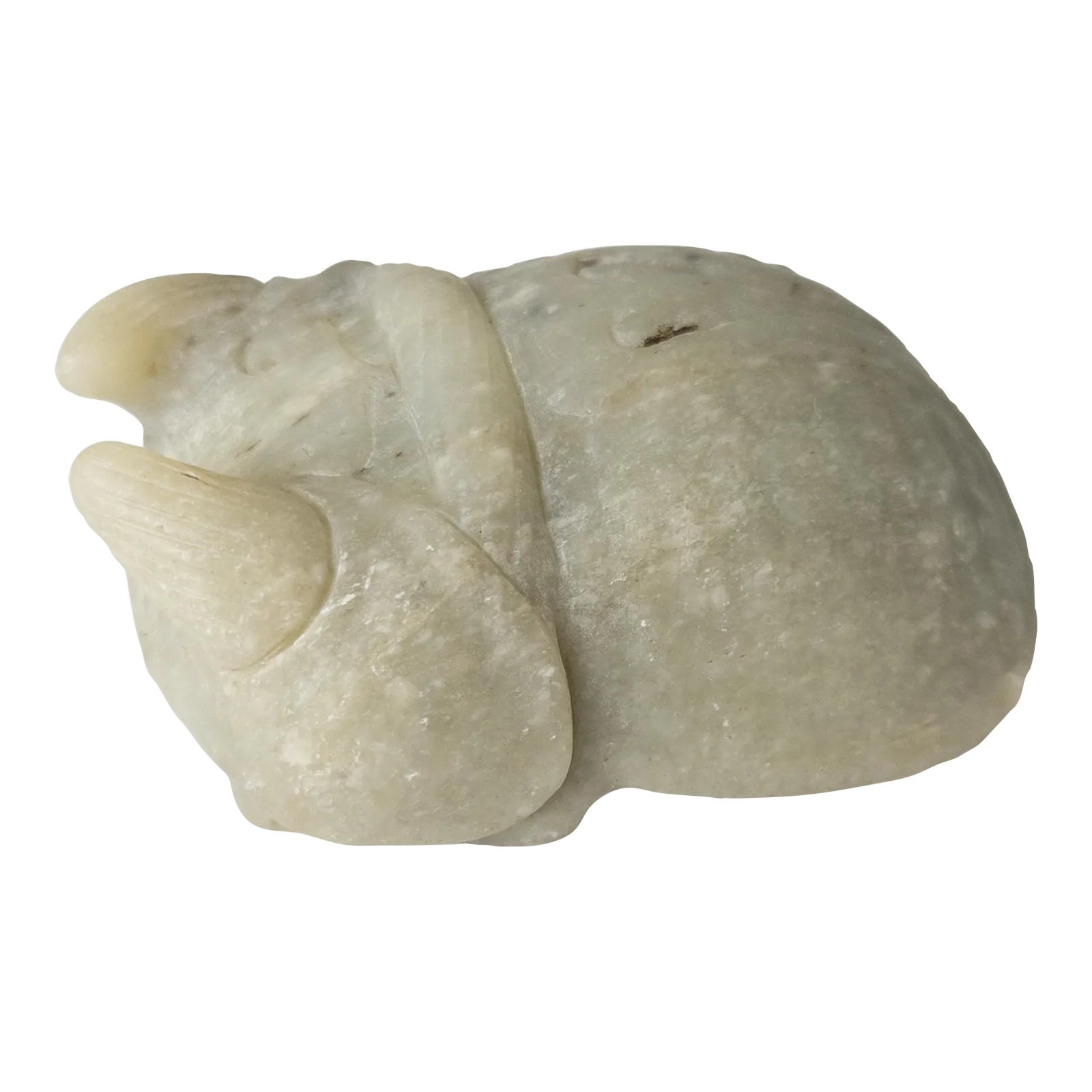 20th Century Chinese Carved Jade Like Stone Cicada Figure | Chairish