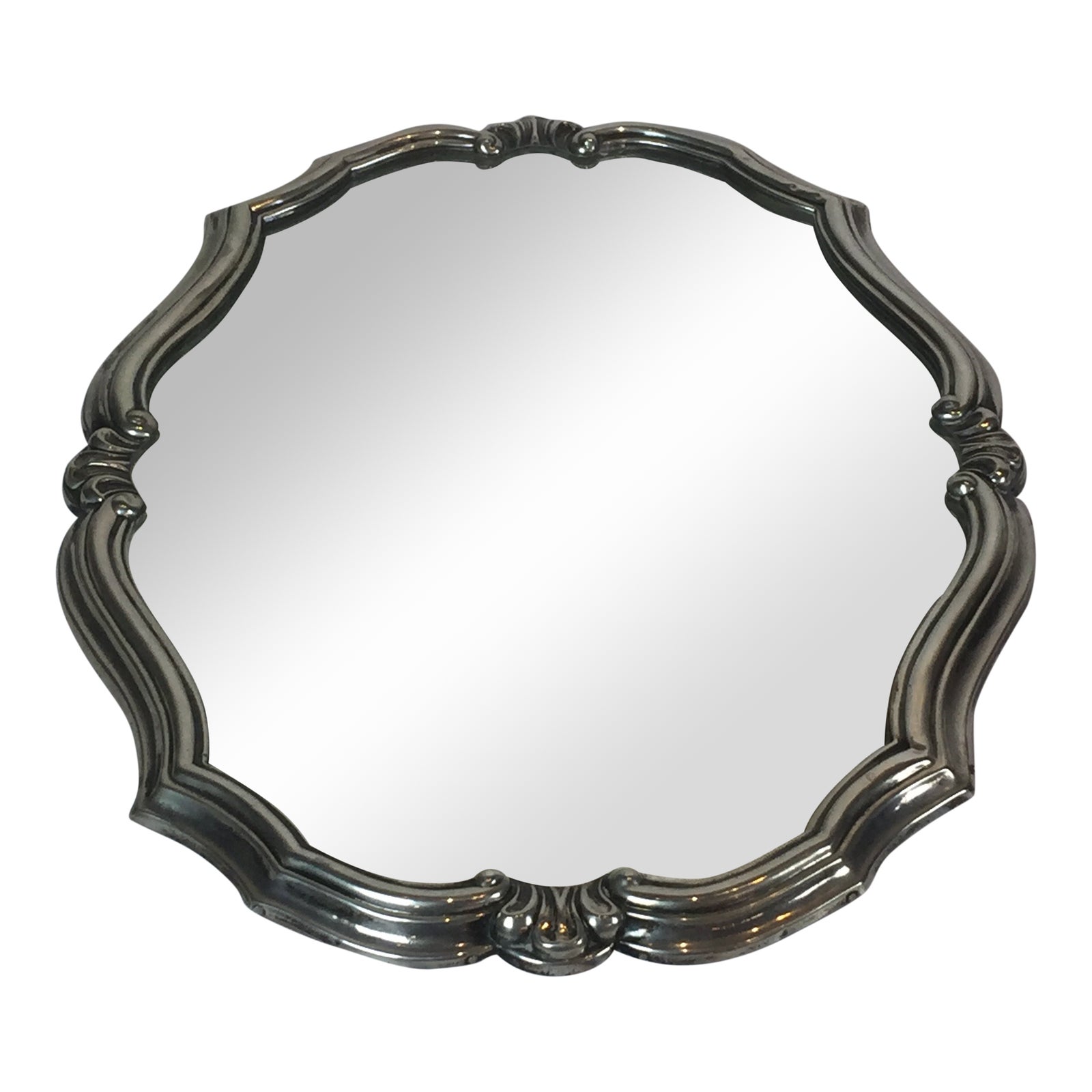 Early 20th Century Antique American Decorative Silver Mirror | Chairish