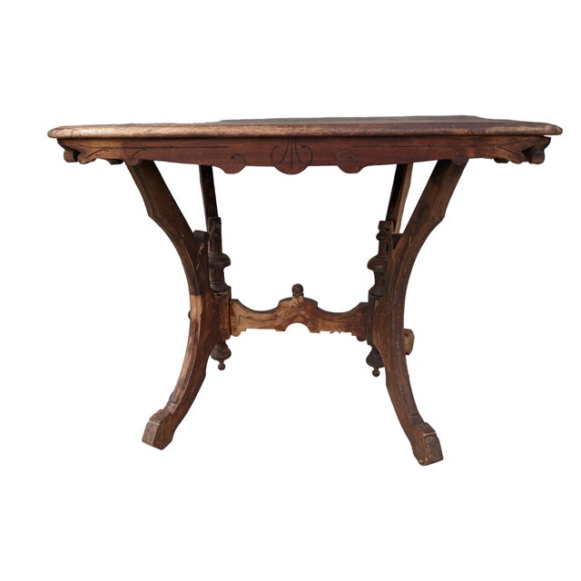 1890s Eastlake Victorian Carved Parlor Accent Table | Chairish