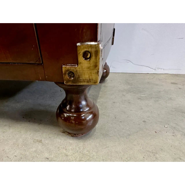 Campaign Style Leather Wrapped Bookcase | Chairish