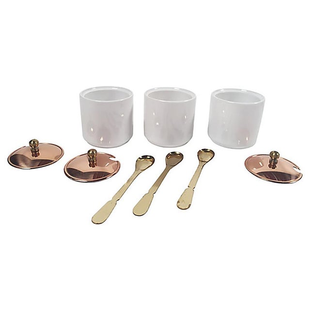 Copper Condiment Serving Set, 10 Pieces | Chairish