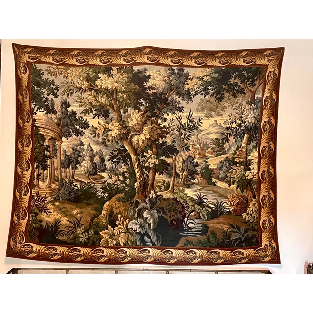 Antique 18th Century Flemish Verdure Tapestry Wall Hanging | Chairish