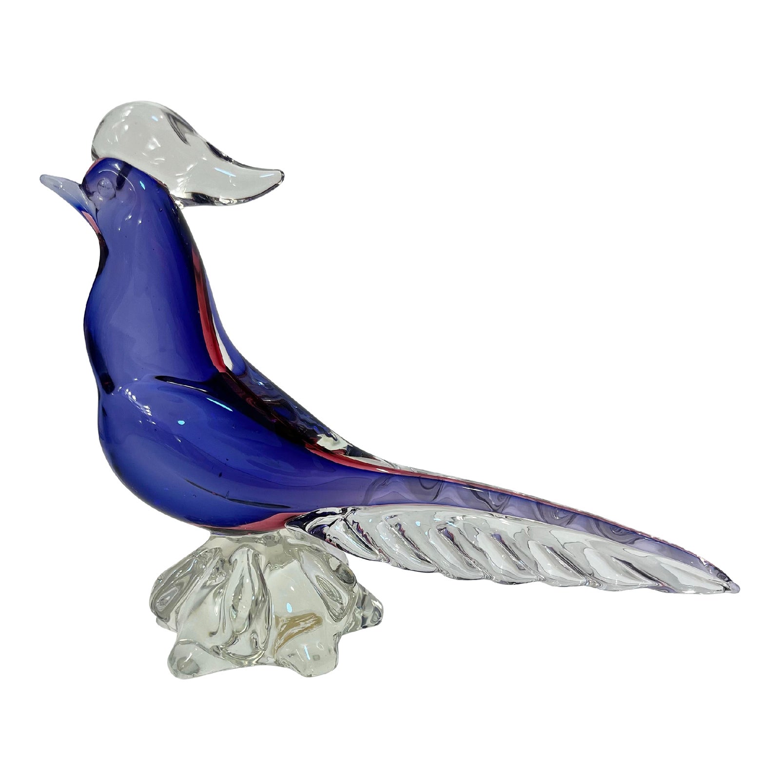 1960s Vintage Murano Glass Archimede Seguso Glass Bird in Blue,Purple ...