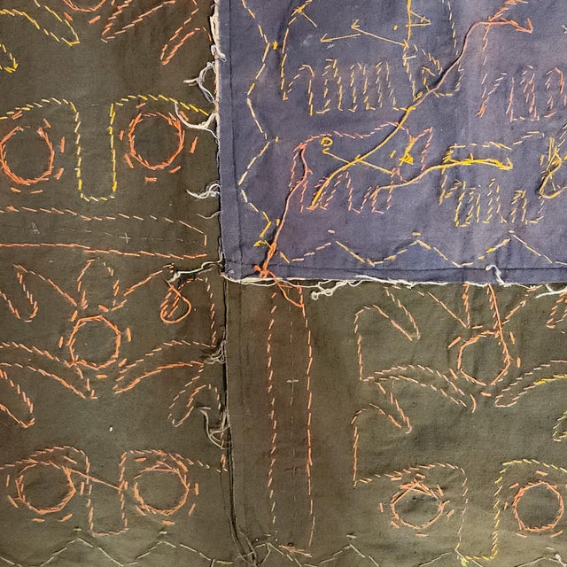Vintage Hand-Stitched Kanduri Cloth With Animal and Tree of Life ...