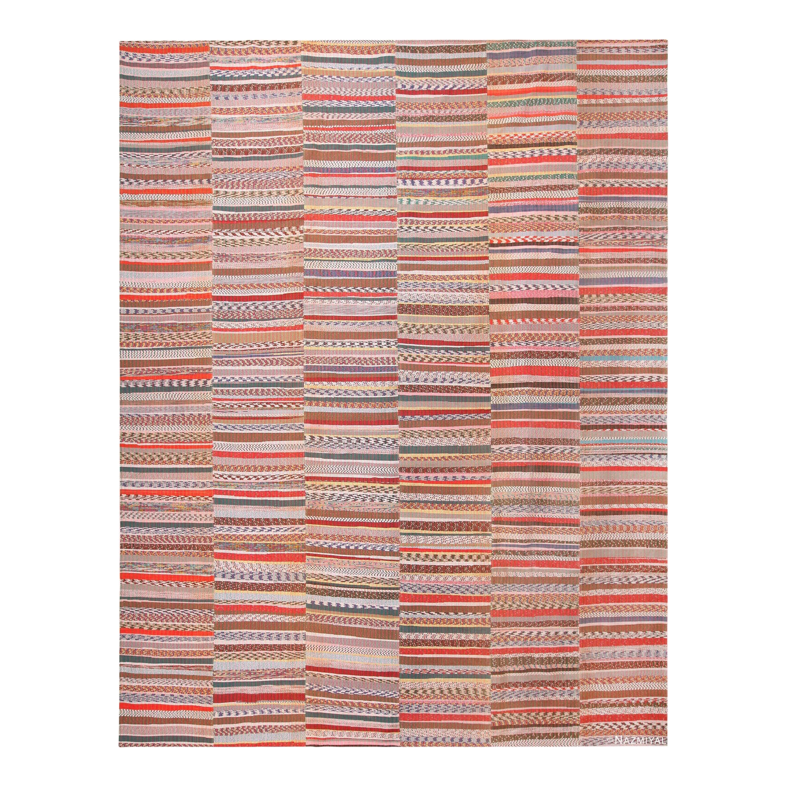 Stripped Modern Rag Rug | Chairish
