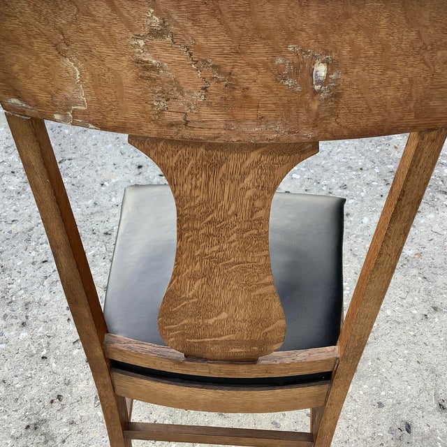 Late 19th Century Antique Oak Split Pedestal Table With 6 Chairs - Set ...