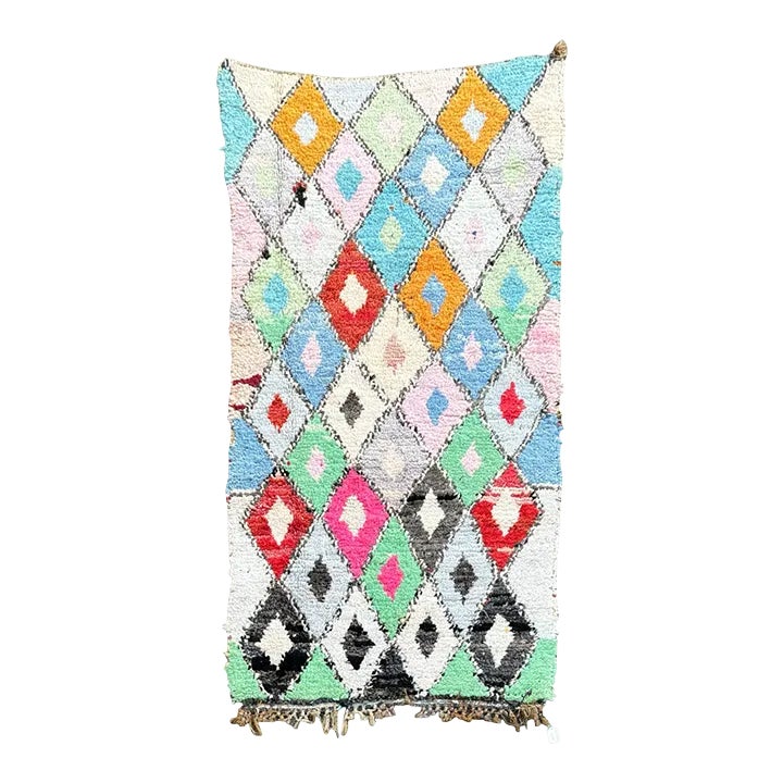 Vintage Colorful Pastel Traditional Handwoven Berber Moroccan Rug ...
