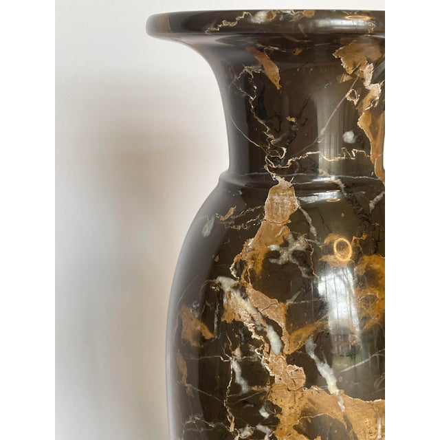 Mid 20th Century Neoclassical Brown Marble Vase | Chairish