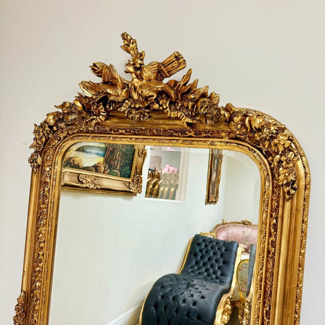 French Style Bird Wall Mirror Set With Gold Details- Set of 2 | Chairish