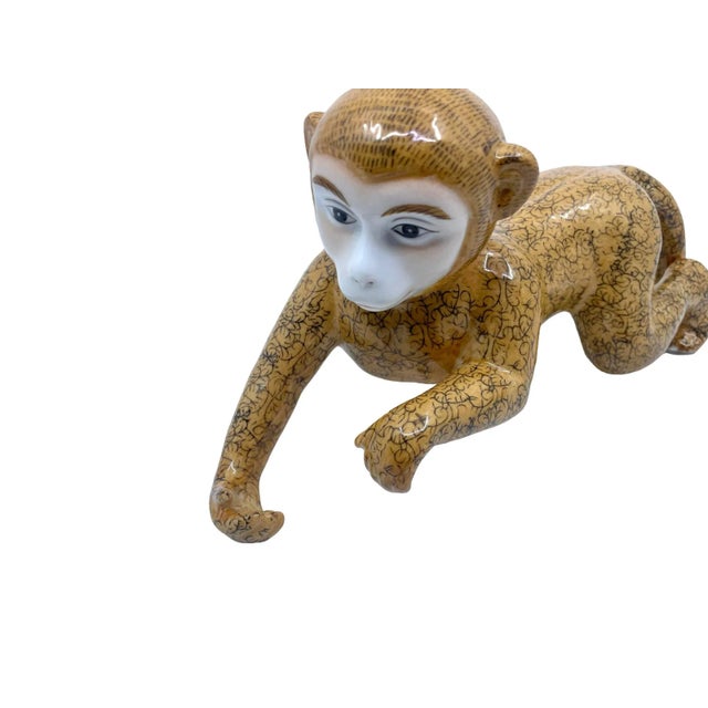 Vintage Palm Beach Style Ceramic Monkey | Chairish