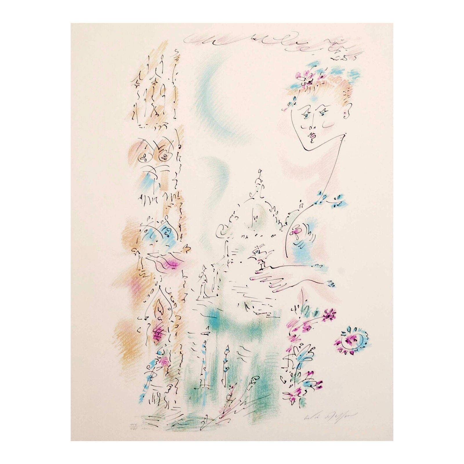 Andre Masson Venise en Fleurs Signed Modern Lithograph on Paper 114/125 ...