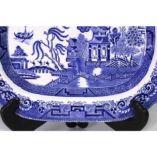 Antique 19th Century William Ridgeway Blue & White Willow Pattern ...