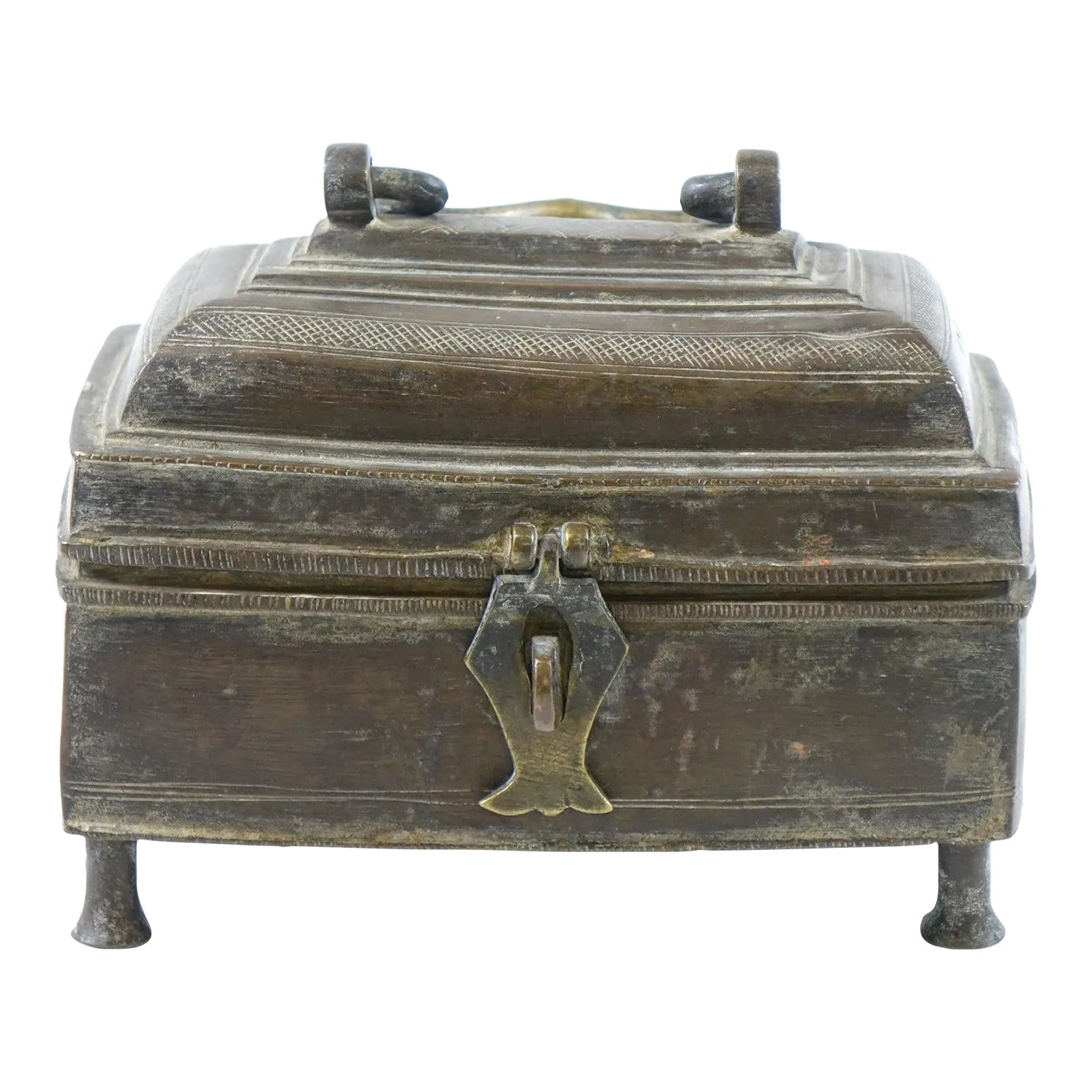 19th Century Antique Persian Brass Jewelry Box | Chairish