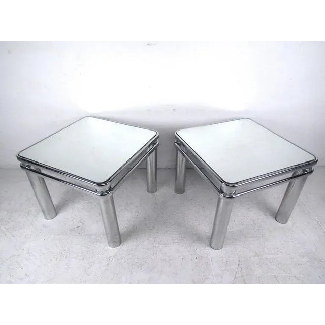 Unique Set of Vintage Modern Tubular Chrome Tables | Chairish