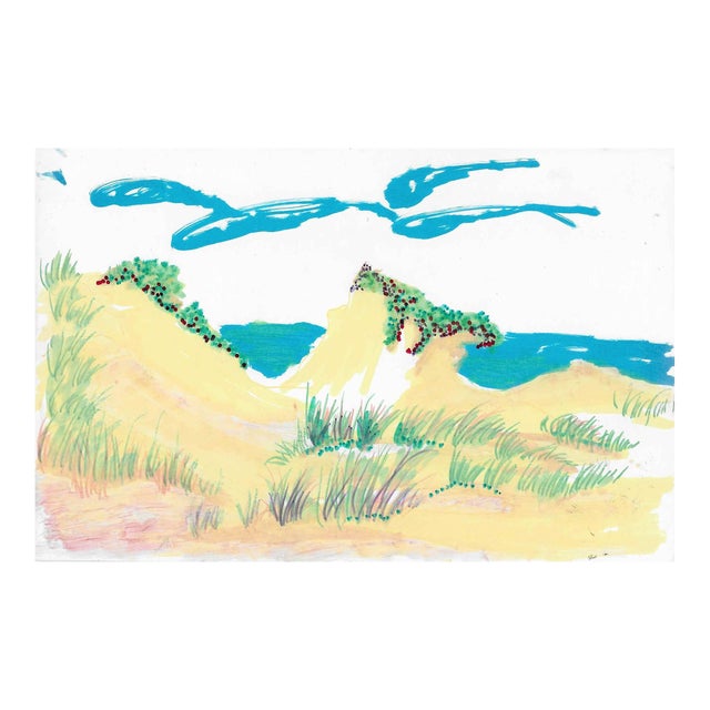 1968 Alexandra Merker Martha's Vineyard Beach Scene | Chairish