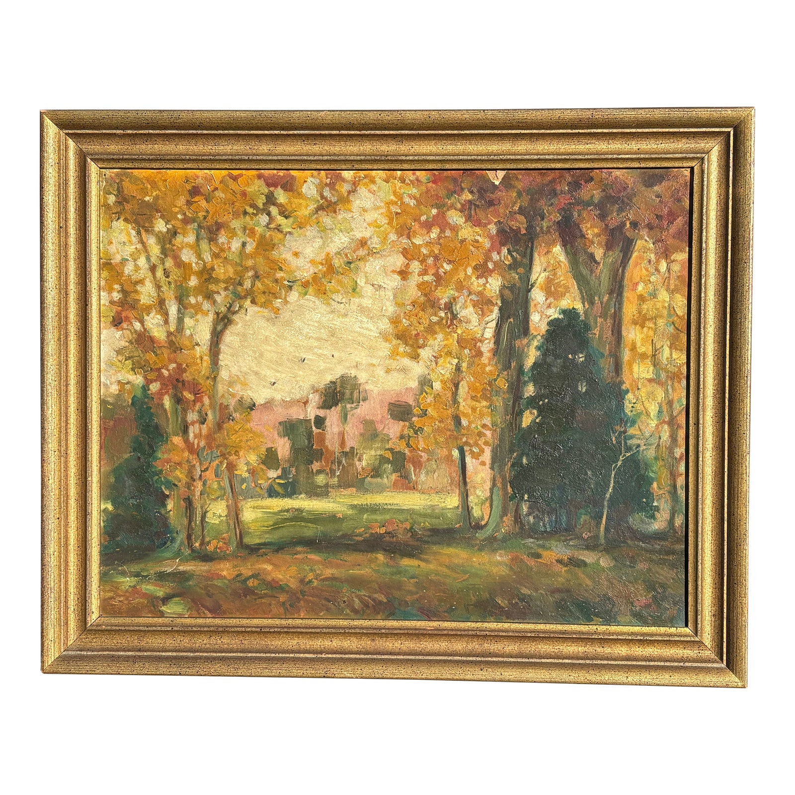 Late 19th C. Original Oil on Board - American Impressionist Landscape ...
