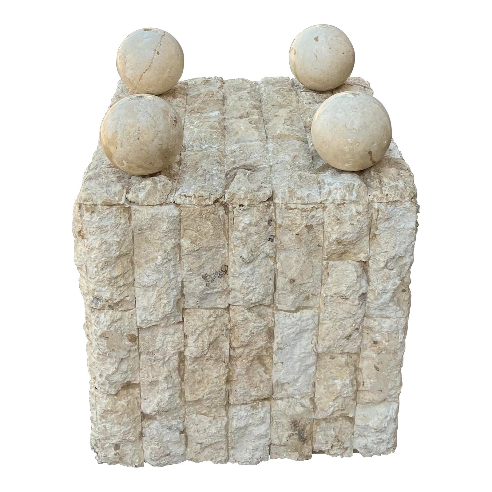 Late 20th Century Vintage Tessellated Stone Side Table | Chairish