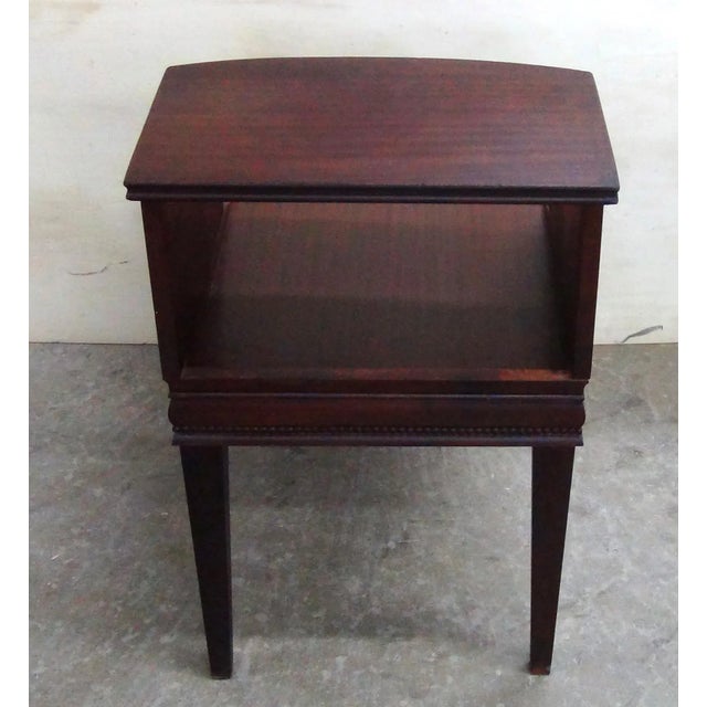 Vintage Mid Century Solid Wood Step End Table | Chairish
