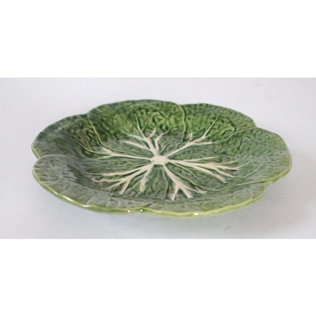 Vintage Bordallo Pinheiro Green & White Cabbage Plate | Chairish
