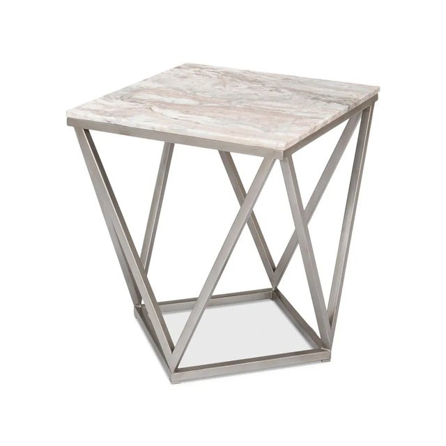 Modern Trapezoid Accent Table | Chairish